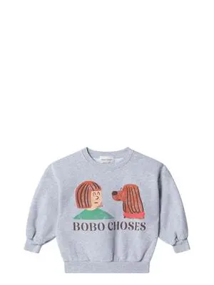 BOBO CHOSES Mélange Cotton Sweatshirt - Grey