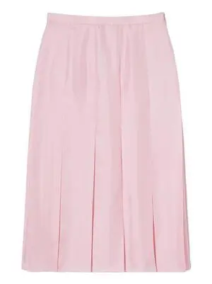 Gucci Silk Twill Pleated Midi Skirt - Pink
