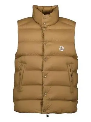 Moncler Tibb Zip-up Padded Vest - Beige