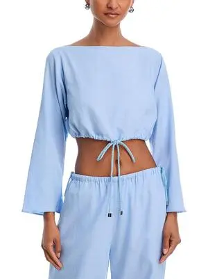 Solid & Striped The Chelley Cropped Top - Blue Lagoon
