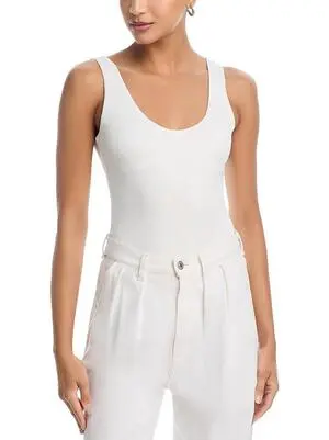 Aqua Power Rib Jersey Bodysuit - White