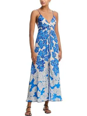 Poupette St Barth Denise Maxi Dress - Blue Flower Bunch
