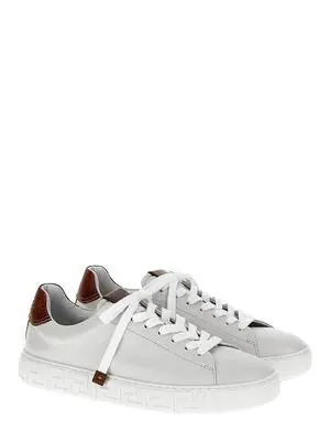 Versace Lace Up Sneakers - White+rust