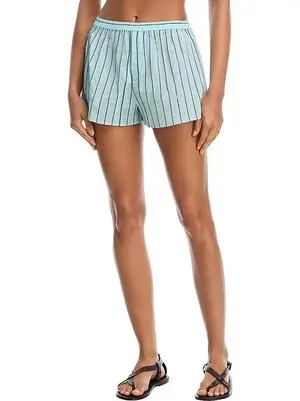 Staud Rove Pull On Shorts - Pool Stripe