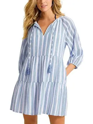 Tommy Bahama Bali Breeze Tiered Mini Dress - Victoria Blue