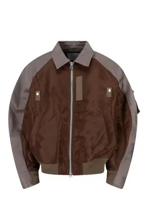 Sacai Tech Bomber Jacket - Brown