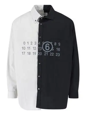 MAISON MARGIELA Two-tone Shirt "numeric - Black