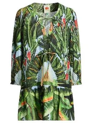 Farm Rio Mini Hawaiian-print Dress - Green