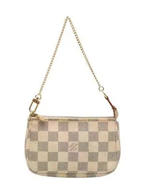 LOUIS VUITTON 2007 Damier Azur Mini Pochette Accessoires Handbag - White