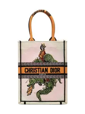 Dior 2021 Princess And Dragon Vertical Book Tote Bag - White