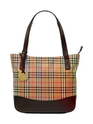 Burberry 20th Century Haymarket Check Canvas Tote Bag - Brown