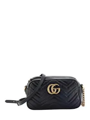 Gucci Gg Marmont Matelassé Leather Shoulder Bag - Black