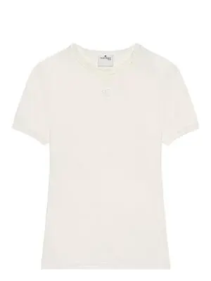 COURREGES Logo-Embroidered T-Shirt Neutrals