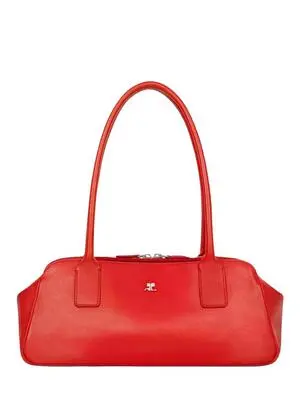 COURREGES Strip Leather Shoulder Bag - Red