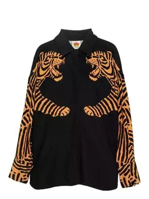 Farm Rio Tiger-print Shirt - Black