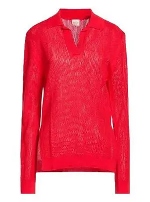 TOD'S Knitted Lightweight V-neck Sweater - Red
