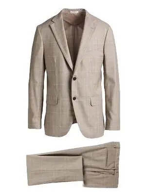 Boglioli Suit Taupe Size Virgin Wool - Grey