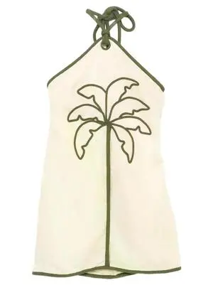 Farm Rio Embroidered Mini Dress - Neutrals