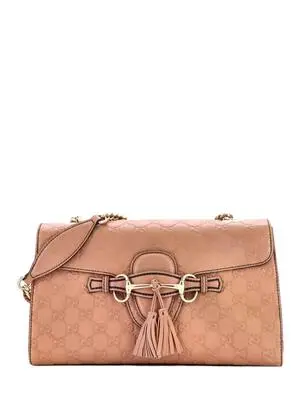 Gucci Emily Chain Flap Shoulder Bag Ssima Leather Medium - Pink