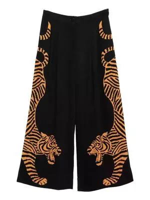 Farm Rio Tiger-print Trousers - Black