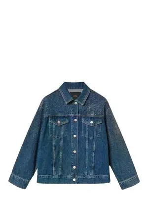 TWINSET Rhinestone-embellished Denim Trucker Jacket - Blue