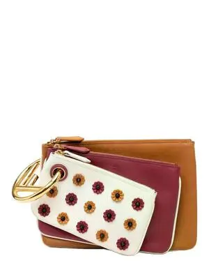 Fendi Leather Flowerland Triplette Clutch Bag - Multicolour