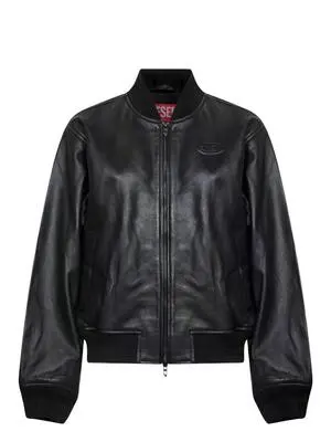 DIESEL Leather Zip-up Jacket - Black