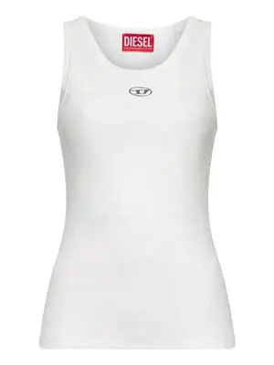 DIESEL Logo Plaque Tank Top - White