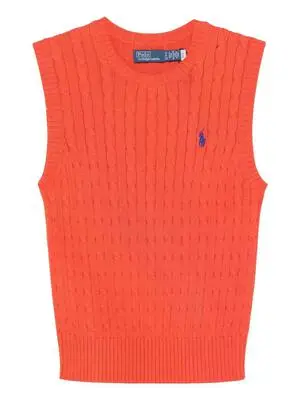 Polo Ralph Lauren Cable Knit Sweater Vest - Orange