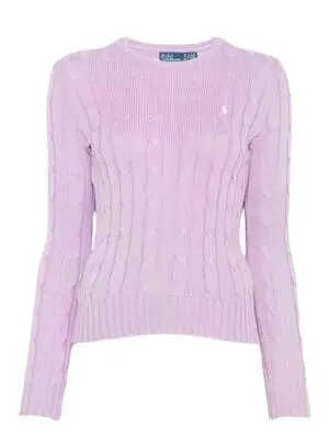 Polo Ralph Lauren Cable Knit Cotton Sweater - Purple