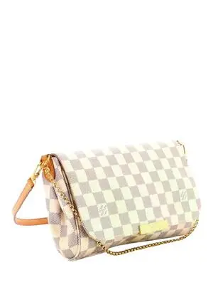 LOUIS VUITTON Favorite Mm Damier Azur Crossbody Bag - White