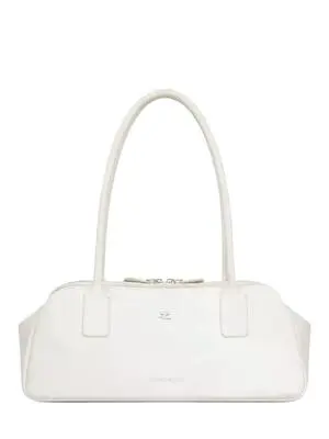 COURREGES Strip Leather Shoulder Bag - White