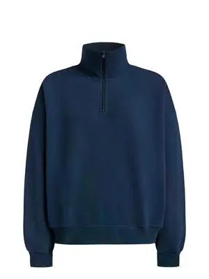 12 STOREEZ Half-zip Terry Sweatshirt - Blue
