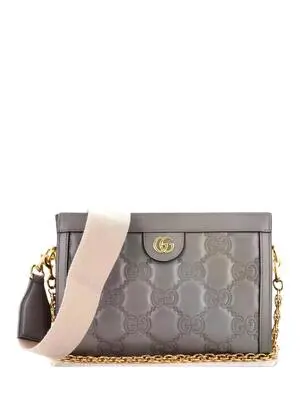 Gucci Gg Matelassé Leather Small Shoulder Bag - Grey