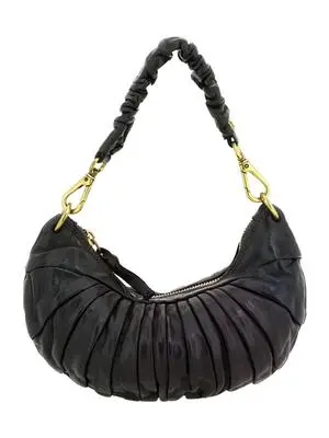 CAMPOMAGGI Luna Pleated Top-handle Shoulder Bag - Black