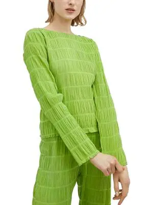 RÉSUMÉ Long-sleeve Pleated Top - Green