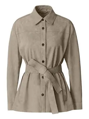Mackage Azalia-su Suede Shirt Jacket - Taupe