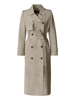 Mackage Gael-su Maxi Suede Trench Coat - Taupe