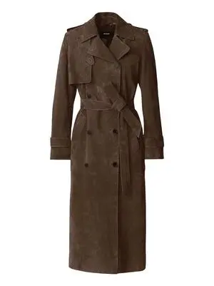 Mackage Gael-su Maxi Suede Trench Coat - Umber