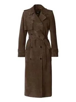 Mackage Gael-su Maxi Suede Trench Coat - Umber
