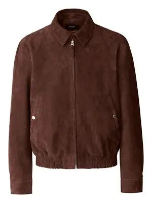 Mackage GIOVANNI-SU Suede Bomber Jacket Umber