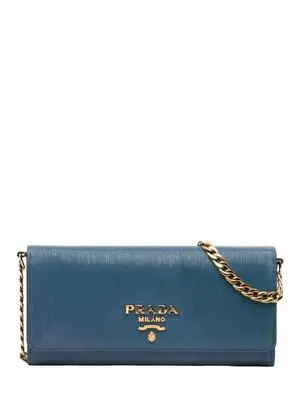 Prada Saffiano Wallet On Chain Crossbody Bag - Blue