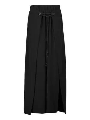 Cinq À Sept Wrap-effect Crepe Wide-leg Pants - Black