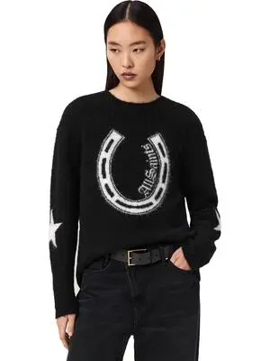 ALLSAINTS Kismet Crew Neck Sweater - Black/chalk White