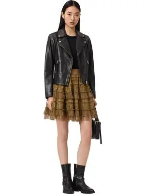 ALLSAINTS Arlea Lace Mini Skirt - Butternut Brown
