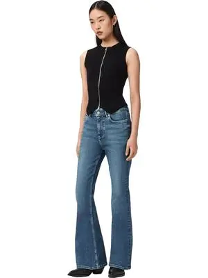 ALLSAINTS Maisie Flare Denim Jeans - Blue