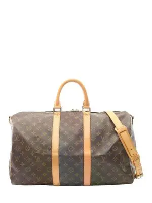 LOUIS VUITTON 2003 Monogram Keepall Bandouliere 45 Travel Bag - Brown