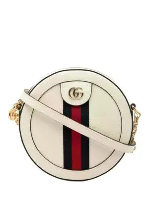 Gucci 2016-2026 Mini Leather Ophidia Round Crossbody Bag - White