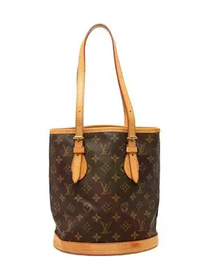 LOUIS VUITTON 2001 Monogram Petit Bucket Bag - Brown