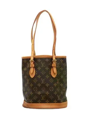 LOUIS VUITTON 2001 Monogram Petit Bucket Bag - Brown